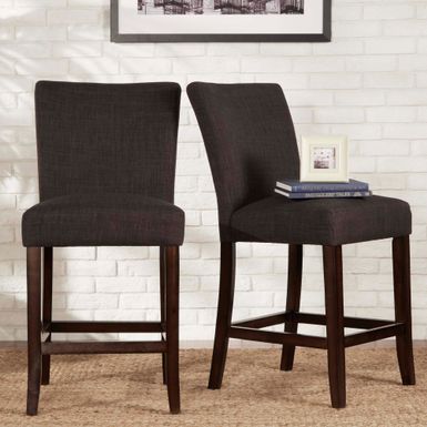 Rent to own Parson Classic Linen Counter Height High Back Stools (Set ...
