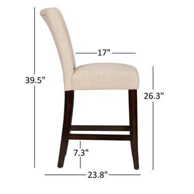 Rent to own Parson Classic Linen Counter Height High Back Stools (Set ...