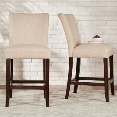 Rent to own Parson Classic Linen Counter Height High Back Stools (Set ...