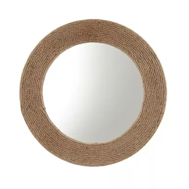 Rent to own Cove Natural Jute Rope Round Wall Mirror 26" - FlexShopper