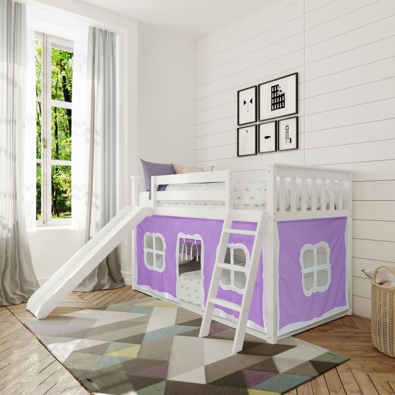 Rent to own Max and Lily Twin over Twin Low Bunk with Slide and ...