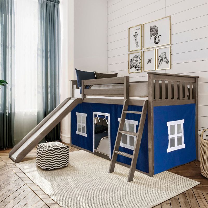 Rent to own Max and Lily Twin over Twin Low Bunk with Slide and ...