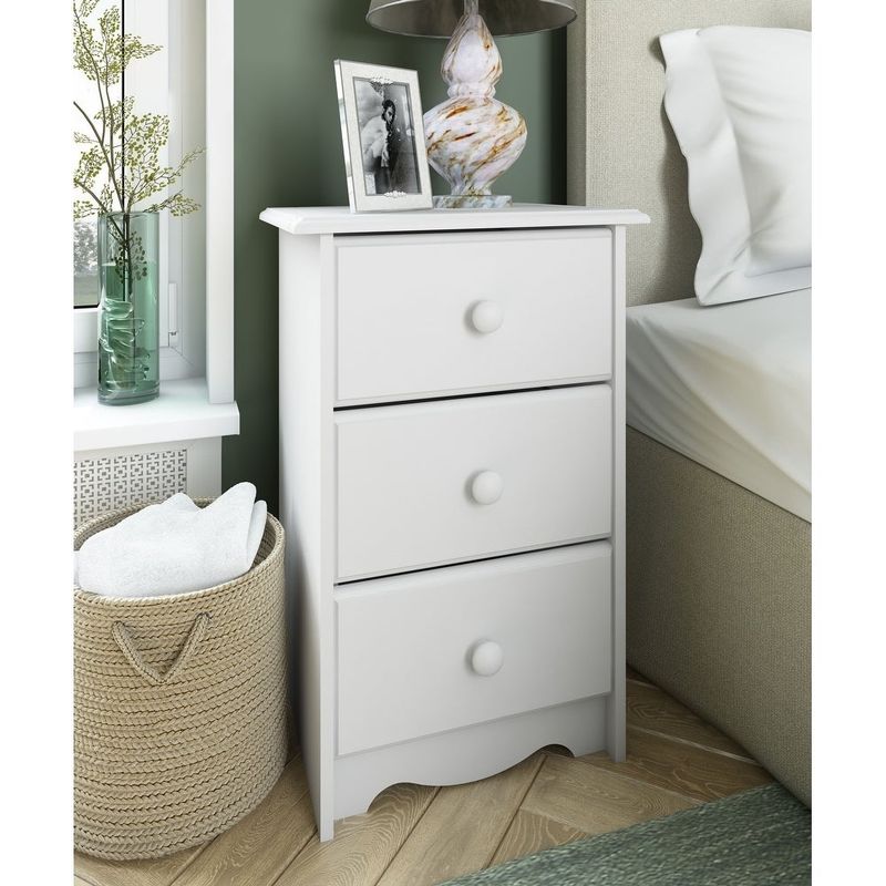 Rent to own Copper Grove Caddo Solid Wood 3-drawer Night Stand - White ... Rent to own Copper Grove Caddo Solid Wood 3-drawer Night Stand - White ...