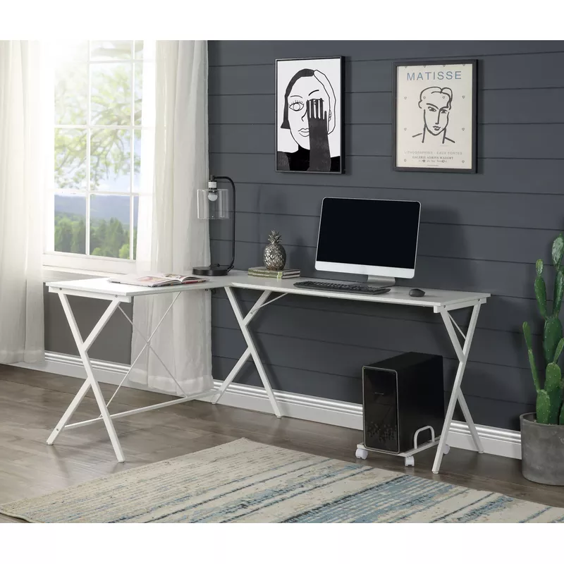Rent to own ACME Demas Computer Desk, White Finish - FlexShopper