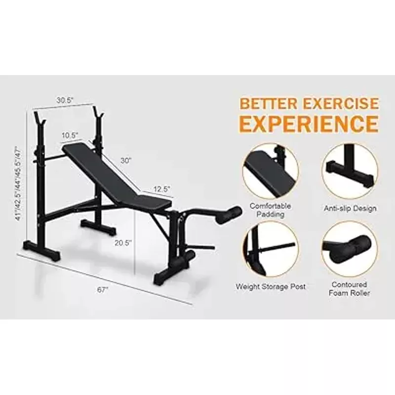 Rent to own Olympic Weight Bench, Bench Press Set with Squat Rack and Bench for Home Gym Full ...