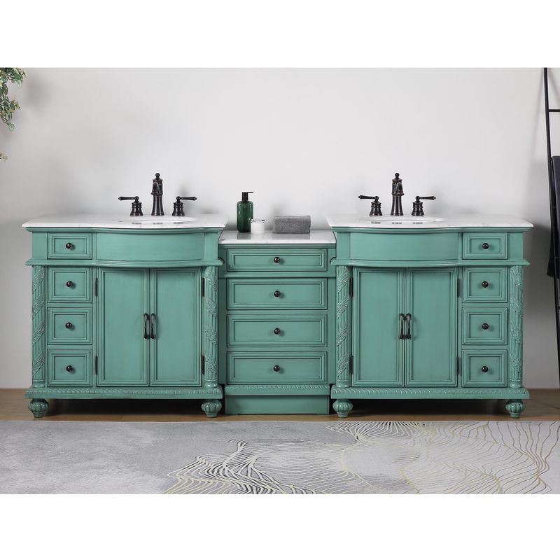 Rent to own Silkroad Exclusive 90-inch Double Sink Bathroom Vanity ...