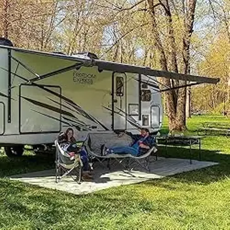 Rent to own Lippert Campfire Folding Couch - Sand, High-Loft, Foldable ...