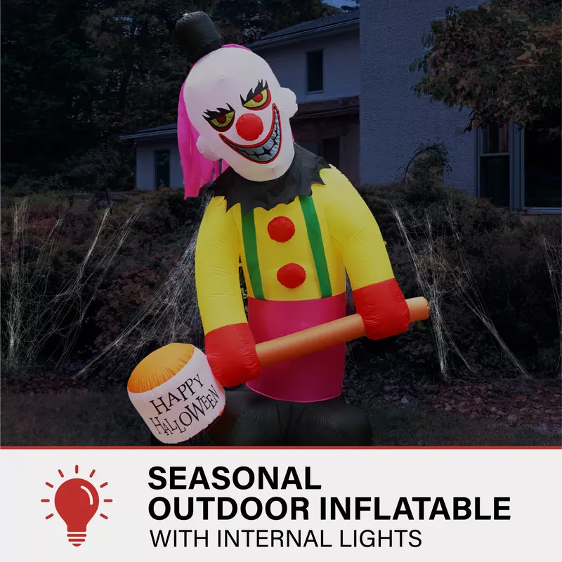 Rent to own 8-Ft. Tall Pre-lit Inflatable Clown - FlexShopper