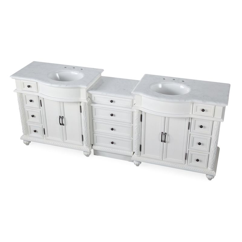 Rent to own Silkroad Exclusive 90-inch Double Sink Bathroom Vanity ...