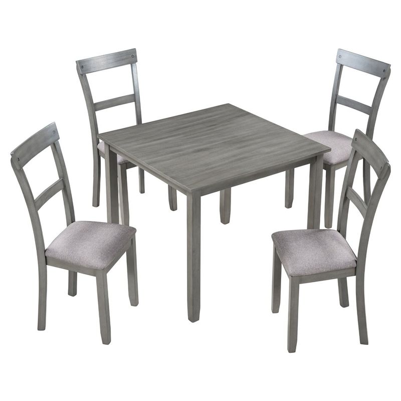 Rent to own Merax 5-Piece Dining Set Industrial Wooden Dining Table and ...