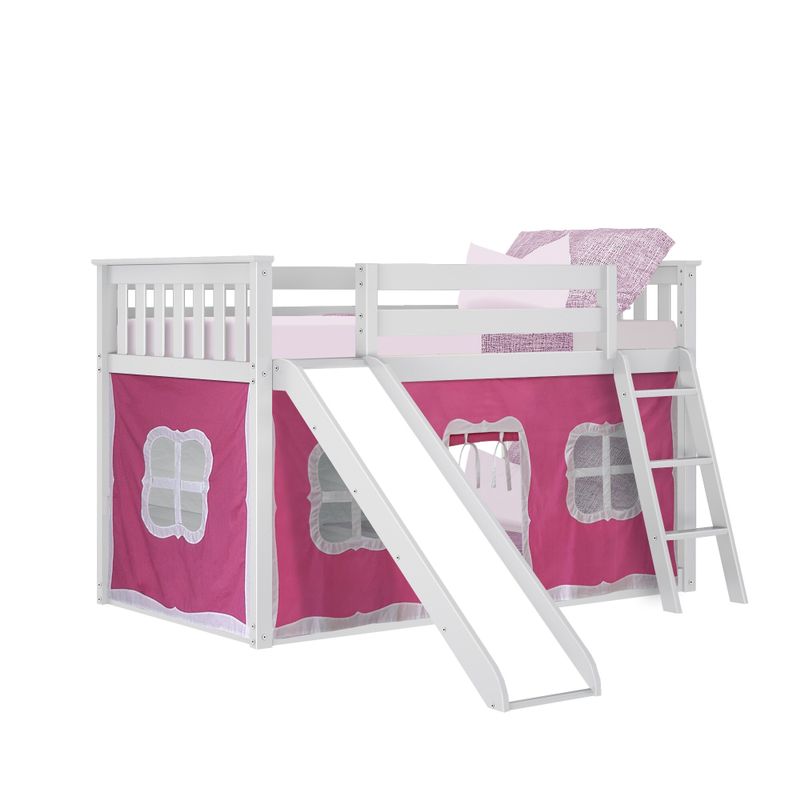 Rent to own Max and Lily Twin over Twin Low Bunk with Slide and ...