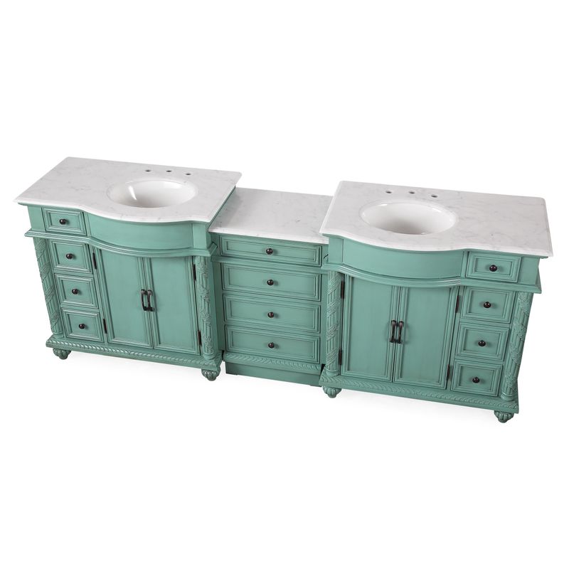 Rent to own Silkroad Exclusive 90-inch Double Sink Bathroom Vanity ...