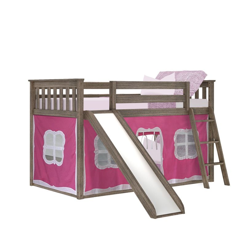 Rent to own Max and Lily Twin over Twin Low Bunk with Slide and ...