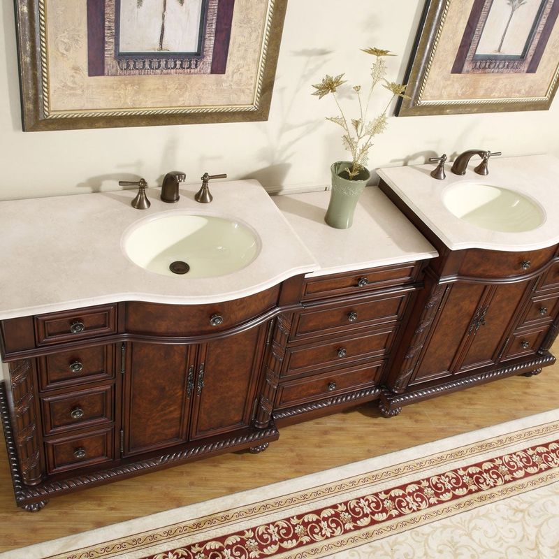 Rent to own Silkroad Exclusive 90-inch Double Sink Bathroom Vanity ...