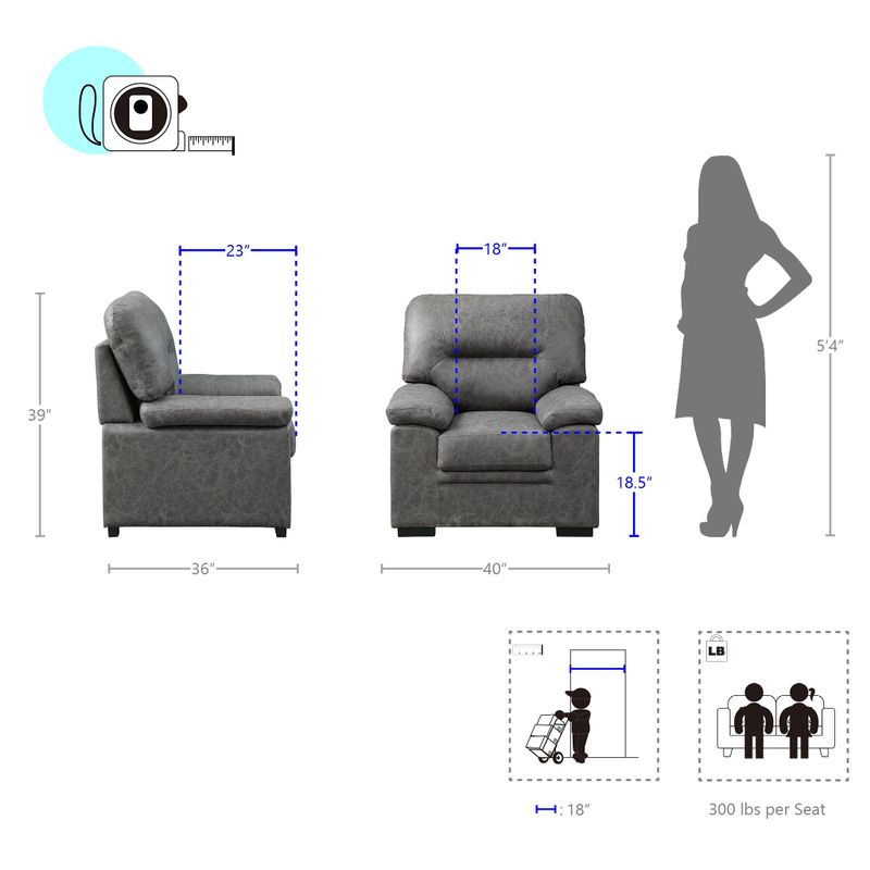 Rent to own Apollo Living Room Chair - Dark grey - FlexShopper