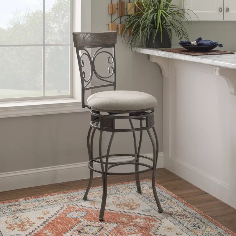 Rent to own Brimfield Big And Tall Barstool Pewter - FlexShopper
