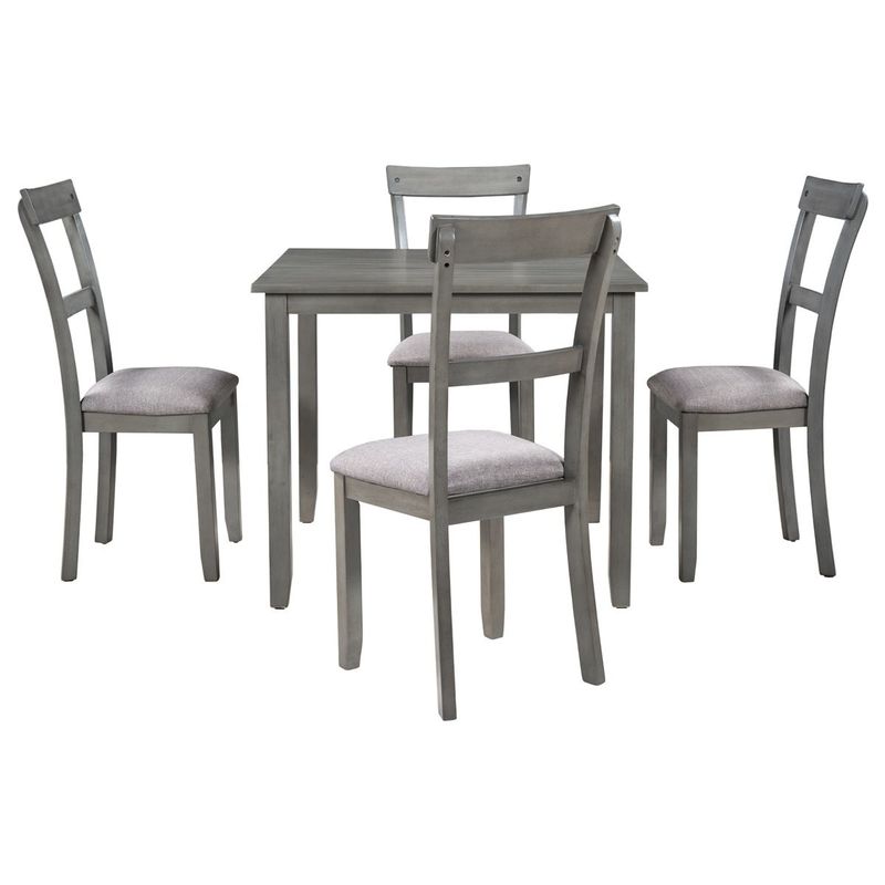 Rent to own Merax 5-Piece Dining Set Industrial Wooden Dining Table and ...