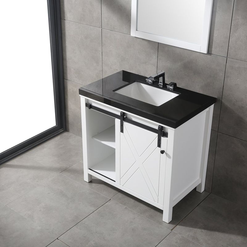 Rent to own Eviva Dallas 36 in. White Bathroom Vanity with Absolute ...