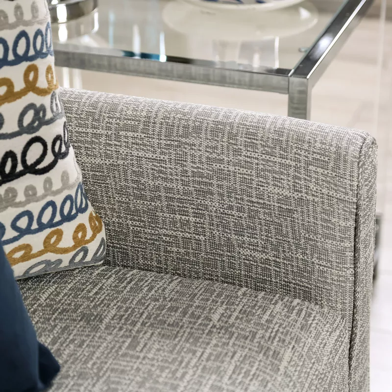 Rent to own Transitional Grey Fabric Padded Rounded Arms Sofa with ...