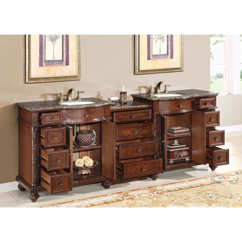 Rent to own Silkroad Exclusive 90-inch Double Sink Bathroom Vanity ...
