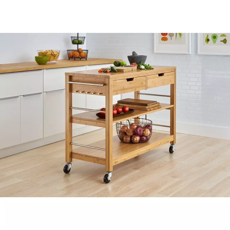 Rent to own TRINITY EcoStorage® Kitchen Island w/ Drawers, Bamboo ...