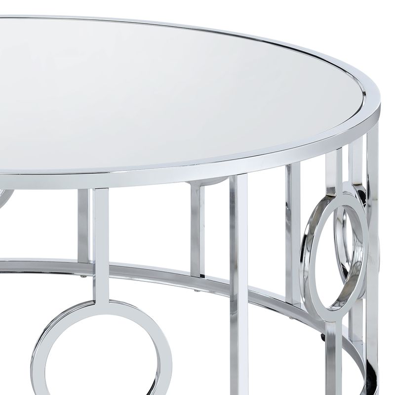 Rent to own Hoop Glam Chrome 36-inch Mirror Coffee Table by Furniture ...