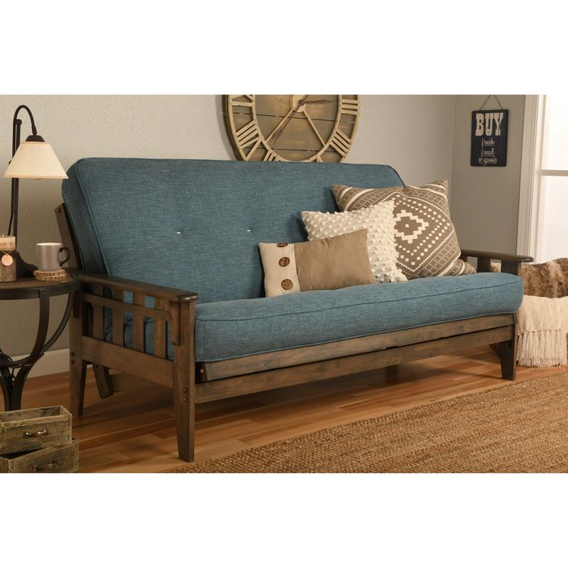 Rent to own Somette Tucson Full-size Rustic Walnut Futon Set with ...